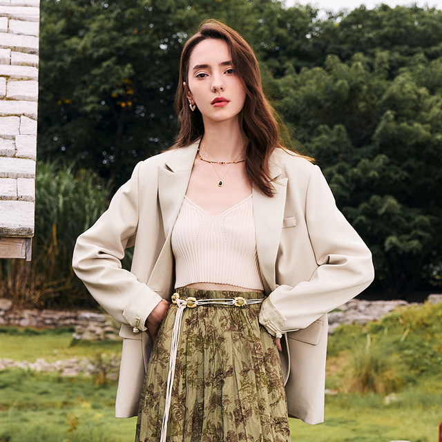 BETU 100 apricot single -breasted small suit female 2024 new loose small small suit jacket