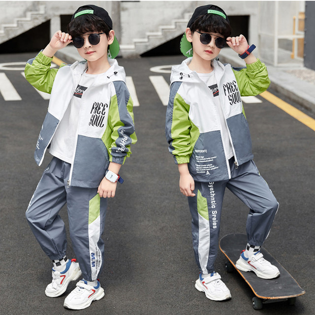 Boys' spring suit children's sportswear 2024 new style medium and large ...