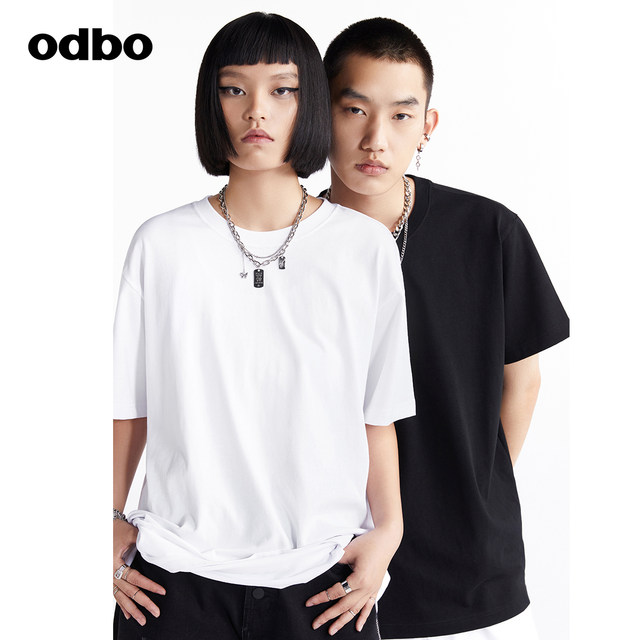 odbo Opel Unisex Commuting Round Neck Top 2024 Summer Couple Simple ...