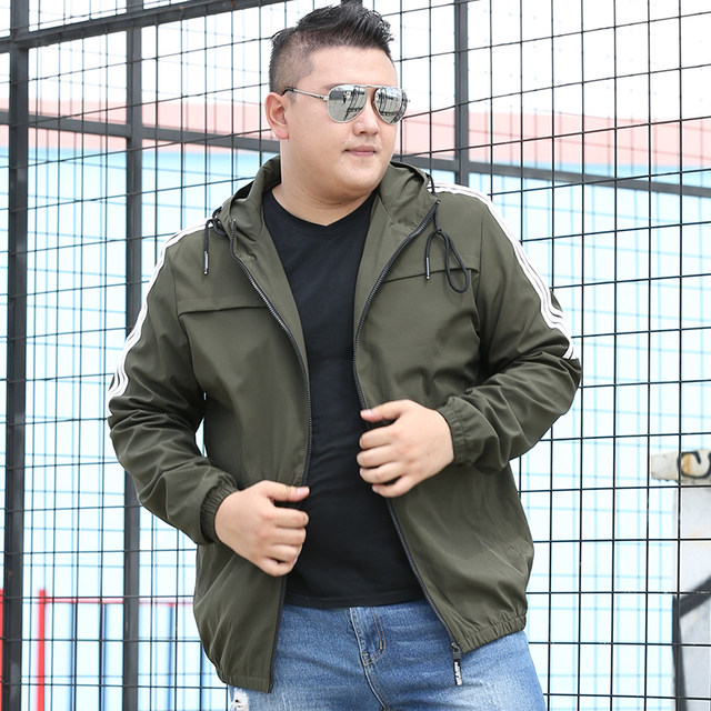 Spring and Autumn New Style Plus Size Hooded Windbreaker for Men, Extra ...
