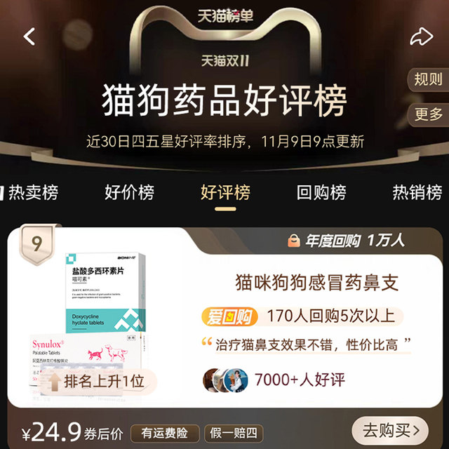 Doxycycline hydrochloride tablets, cat cold medicine, sneezing, runny ...