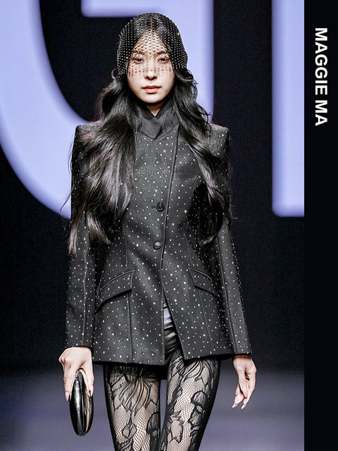 MAGGIE MA Ma Jing Designer's classic versatile ironing diamond slim ...