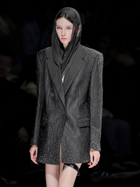 MAGGIE MA2025 Spring New Style Unique High-end Design Fashion Dress Black Suit Jacket 548C