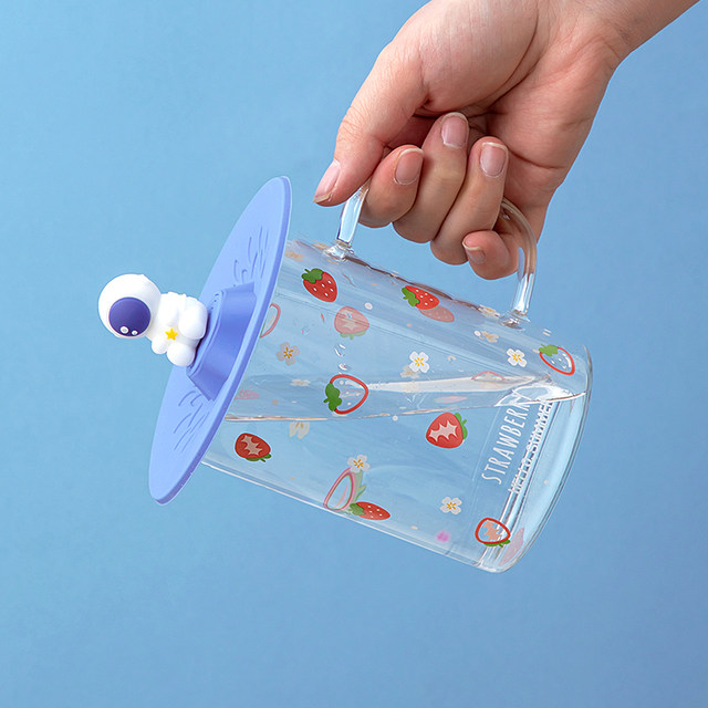 Space planet cup lid glass cup silicone universal cup lid large mug lid ...