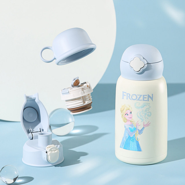 Cup Bear Disney children's thermos cup Elsa co-branded straw cup ...