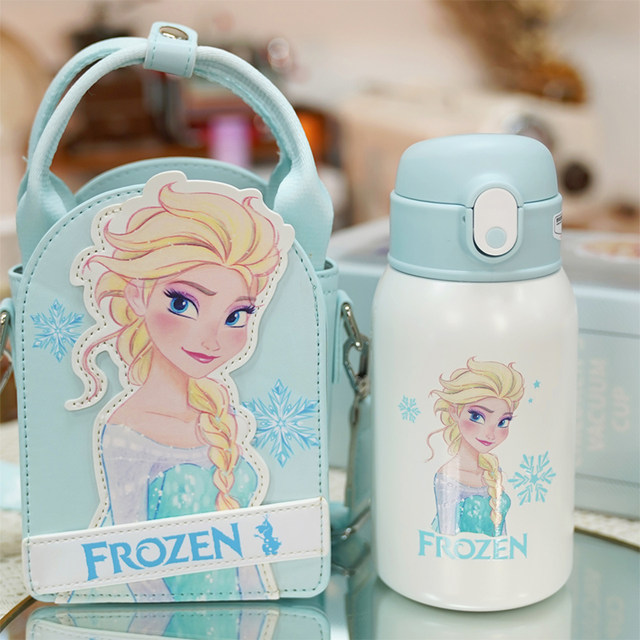 Cup Bear Disney children's thermos cup Elsa co-branded straw cup ...