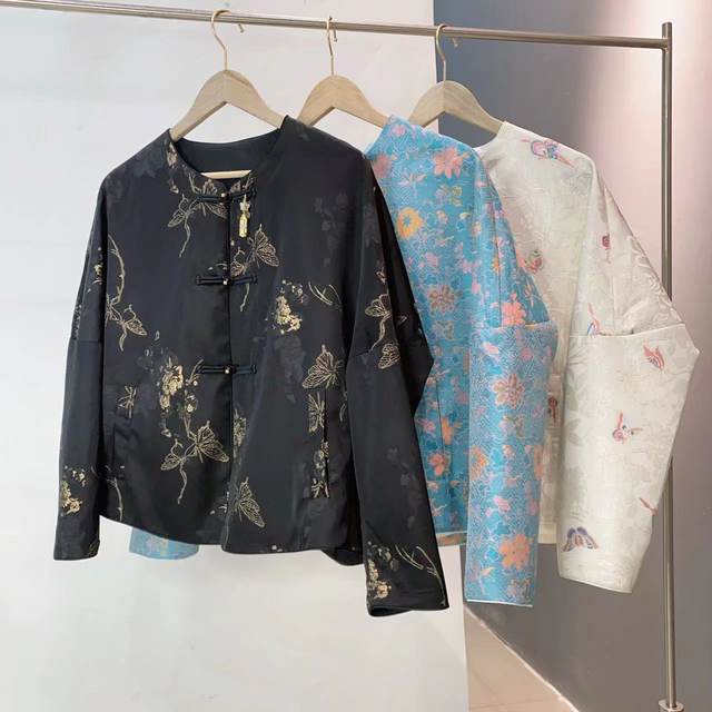 Nalanxun round neck silk Song brocade jacquard high-end temperament ...