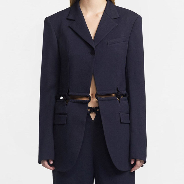 Wearing rope hollow business suit spring women's casual commuting suit ...