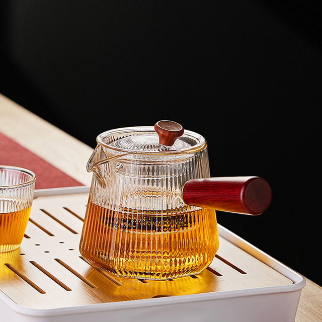 Side-hand teapot glass brewing teapot household single pot electric pot ...