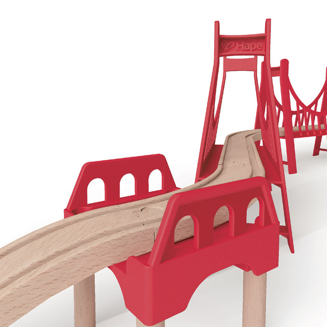 HAPE train double suspension bridge arch bridge elevated bridge pier ...