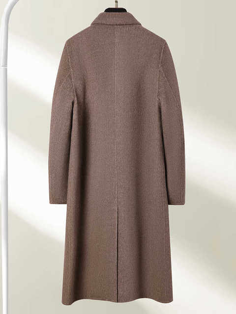Boys' knee-length high-count wool coat, double-breasted woolen coat ...