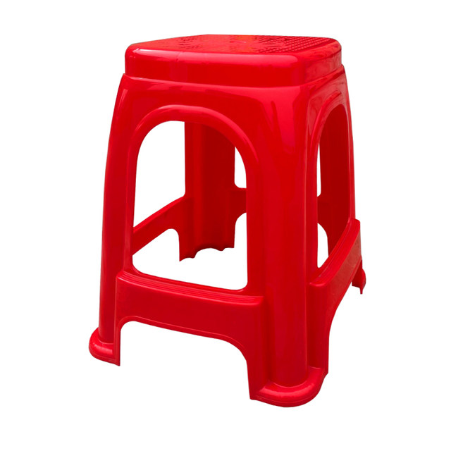 Extremely thick red plastic stool Cooked rubber household thick dining ...