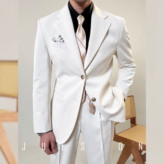 JUESION Italian Naples suit men's casual business slim fit wedding ...
