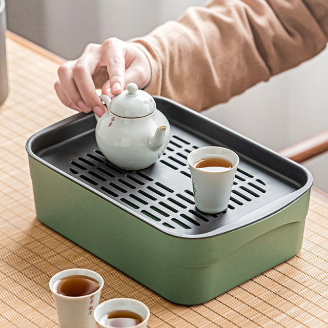 Embedded tea tray, household small portable travel dry bubble tray ...