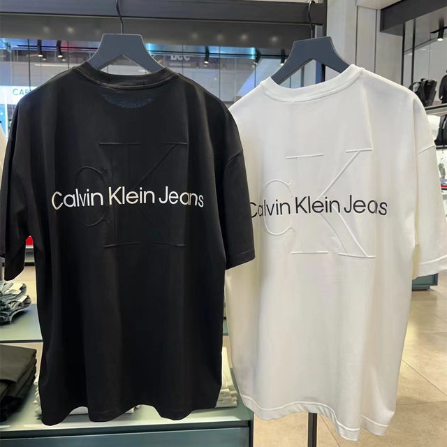 American genuine ckJeans summer pure cotton loose short-sleeved men's ...