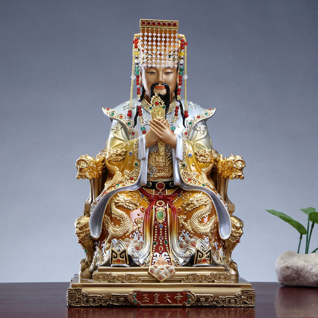 Taiwan Glazed Bronze Sculpture Jade Emperor Ornament Queen Mother ...