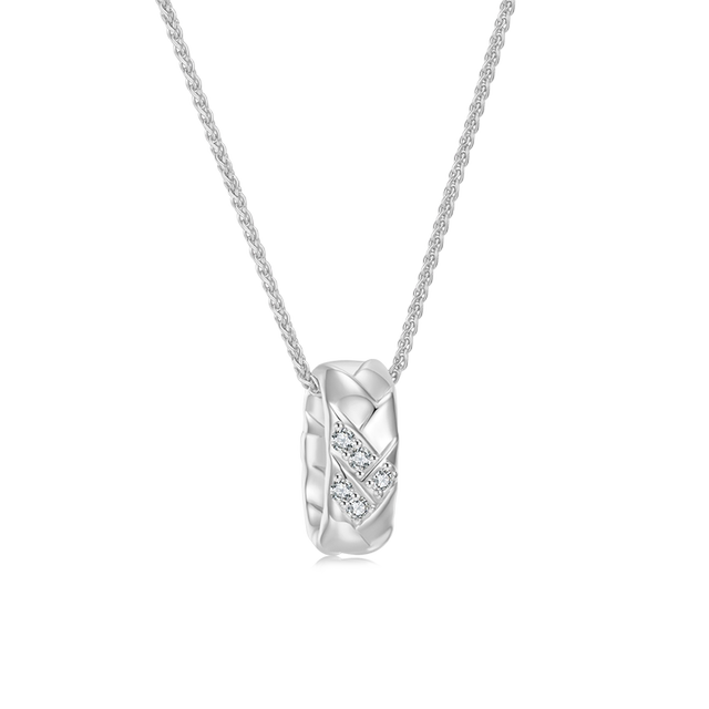 sanswood high-end commuter necklace light luxury niche diamond clavicle chain gold/silver two-color