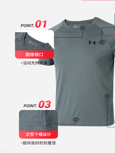 Under Armour Quick Dry T-shirt for Men 2025 New Breathable Short Sleeve ...