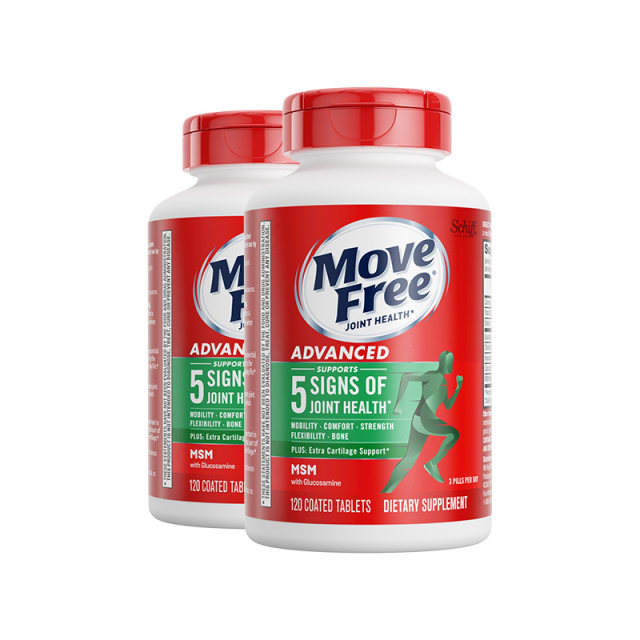 MoveFree Glucosamine Chondroitin Calcium Tablets Glucosamine Green Bottle 120 capsules*2 for ...