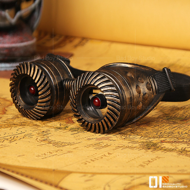 Steampunk mask luminous goggles gas mask cos cyberpunk science fiction ...