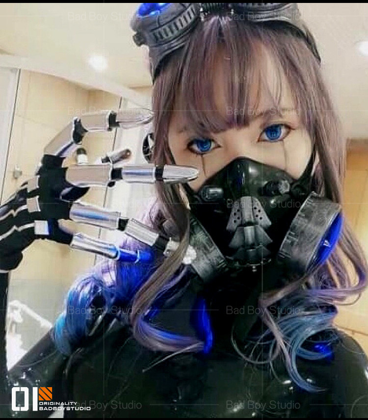 Steampunk mask LED light-up gas mask cos sci-fi mechanical mecha ...
