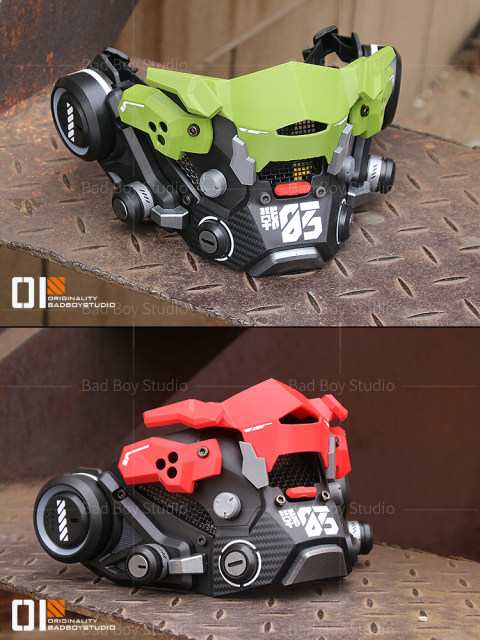 Cyberpunk mask sci-fi mecha functional half-face gas mask cos battle ...