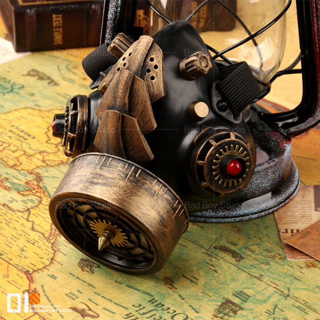 Steampunk mask luminous goggles gas mask cos cyberpunk science fiction ...