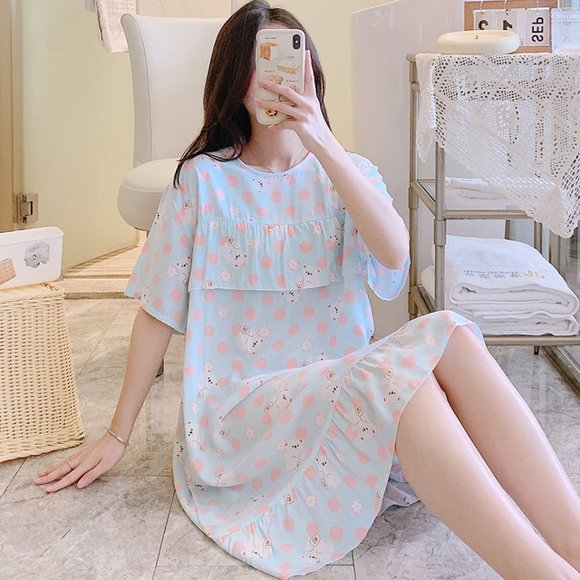 Women's cotton silk pajamas summer cute home clothes 2025 new women's ...