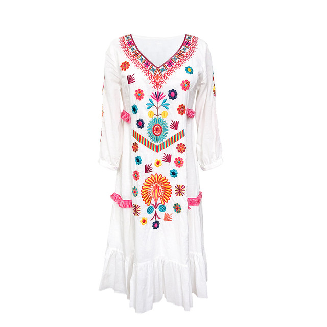 Plus Size Beach Dress Xinjiang Prairie Xishuangbanna Skirt Seaside ...