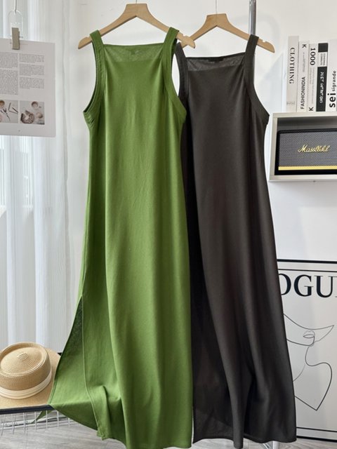 Spanish D ~ vacation atmosphere square lead retro green side split flax ...