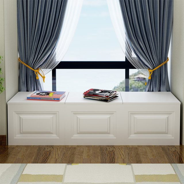 Custom window sill balcony bay window cabinet toy miscellaneous storage ...