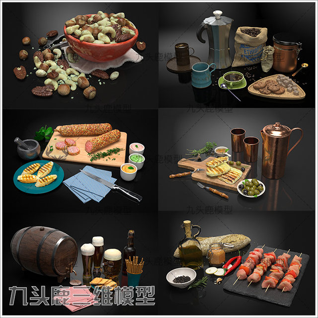 maya 3Dmax c4d blend ue4 3D realistic food bread breakfast dinner model ...