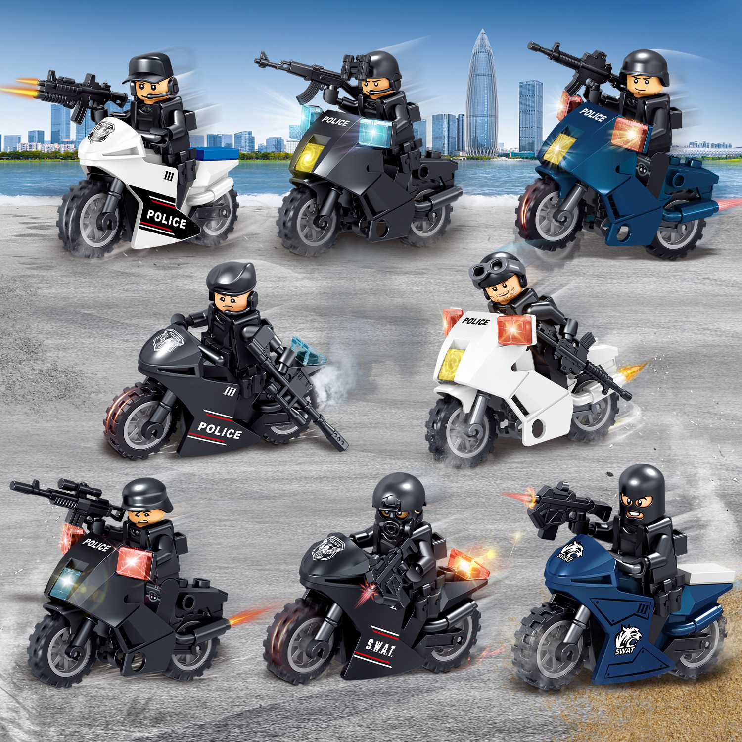 2024 new minifigure motorcycle small particle building blocks ...