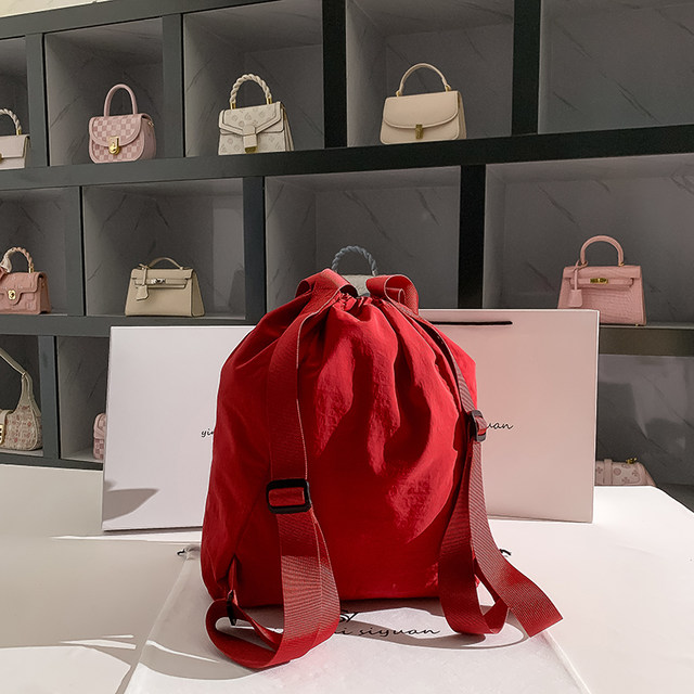 Big red backpack large capacity backpack waterproof multi-functional ...