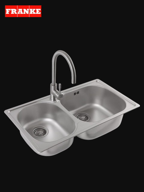 Franke Double Sink Stainless Steel Kitchen Sink Fine Embossed For Home ...