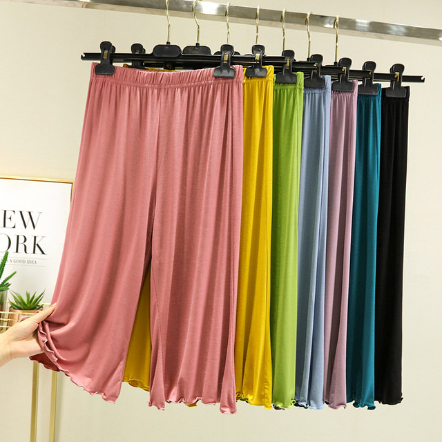 Modal Six Pants Female Xia Home Casual Pants Large -size High -waisted ...