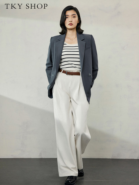 [Same style in the mall] TKY SHOP gray suit jacket for women in spring ...