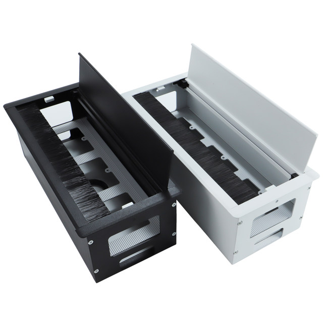 Aluminum alloy buffer wire groove office desk square wire box ...