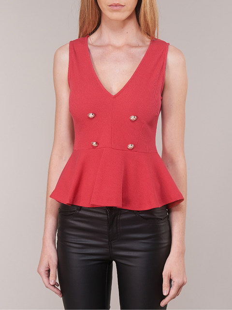 Moony Mood womens Fashion Casual Tops blouse summer red PE19 TP03 ROUGE