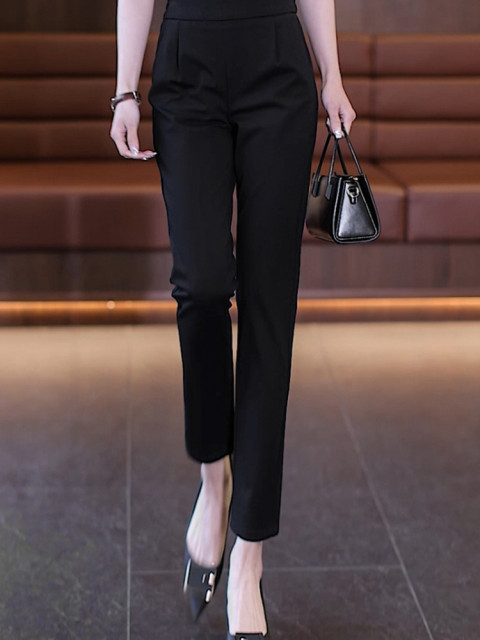 Plove Harun Pants Female 2024 Autumn and Winter New Black Pants ...