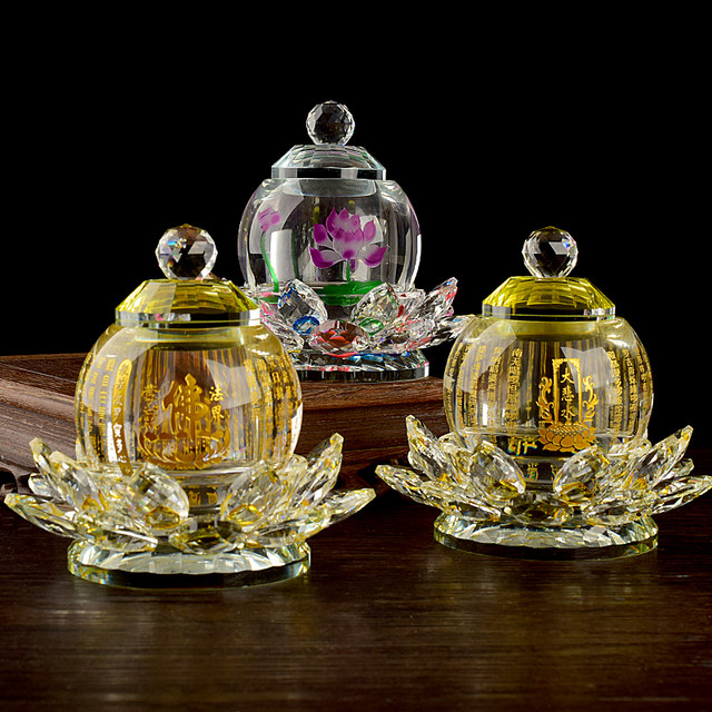 Buddha imitation crystal holy water cup for the Buddha's front of the ...