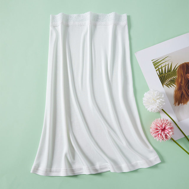 Silk skirt women's A-line knitted mid-length anti-exposure petticoat ...