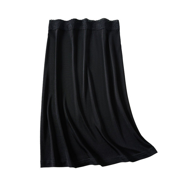Silk skirt women's A-line knitted mid-length anti-exposure petticoat ...