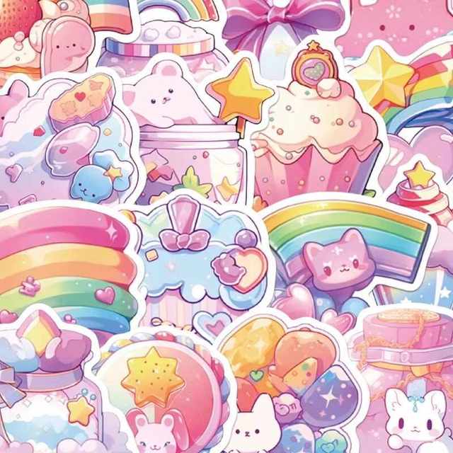 Candy small object stickers 50 cards cute mobile phone shell notebook ...