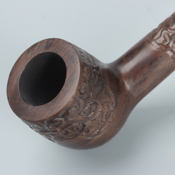 New ebony carved old-fashioned curved handle men's tobacco | EBUY7 Pipe