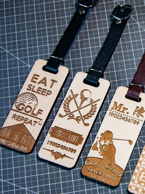 Golf Bag Name Tag Custom Engraved Wooden Golf Bag Name Tag End Supplies ...
