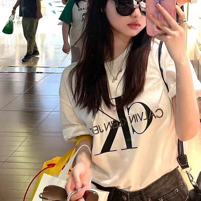 Authentic CK short-sleeved Jennie couple men and women same style round ...