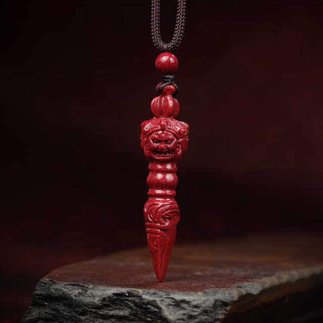 Natural raw ore cinnabar diamond pestle rough pendant descending magic ...