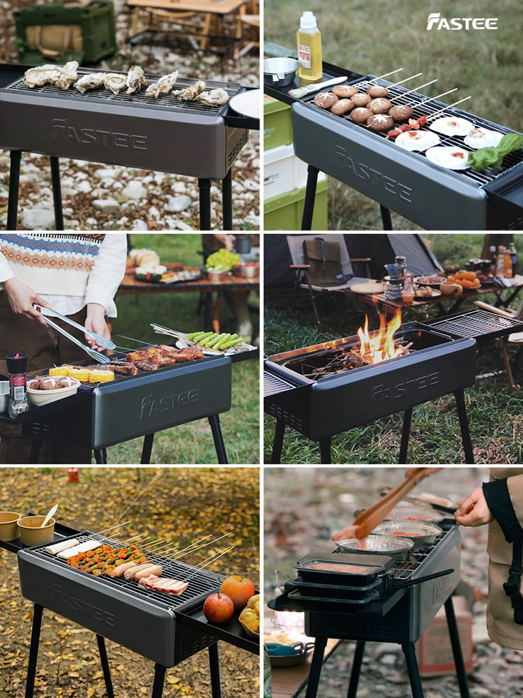Fastee Portable Charcoal Grill - Outdoor BBQ Oven for Home & Camping