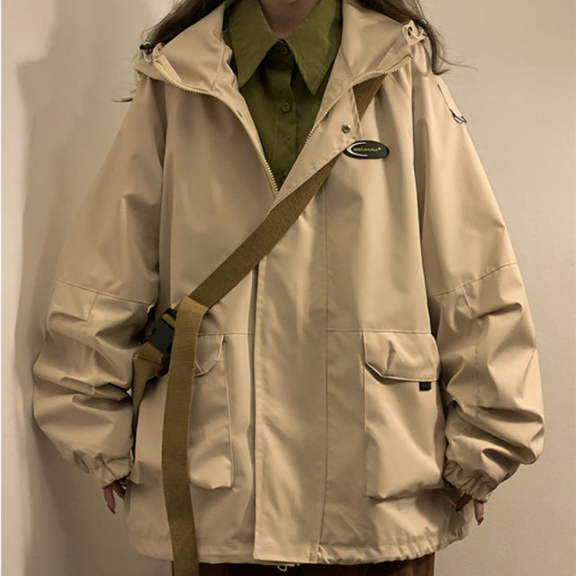 Apricot jacket work jacket for women spring fat mm loose retro bf ...